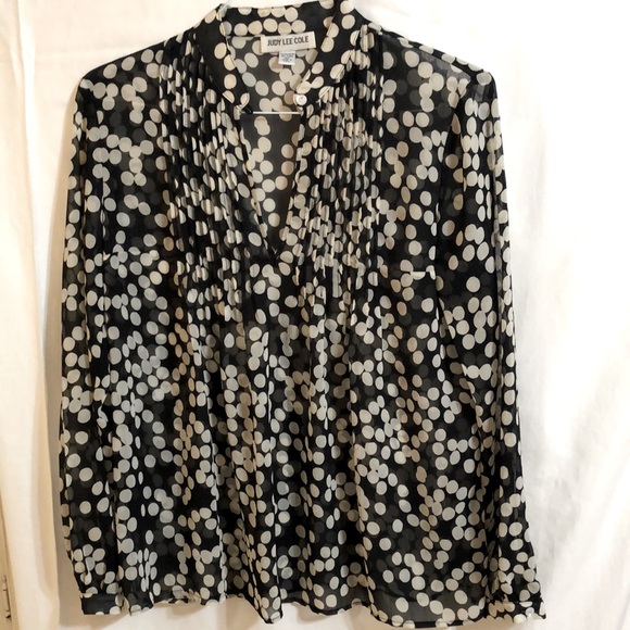 Judy Lee Cole | Tops | Judy Lee Cole Sheer Black And White Blouse ...